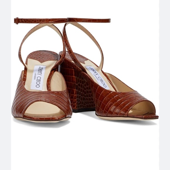 Jimmy Choo | Shoes | Jimmy Choo Jassidy 85 Crocodile Pattern Block Heel ...